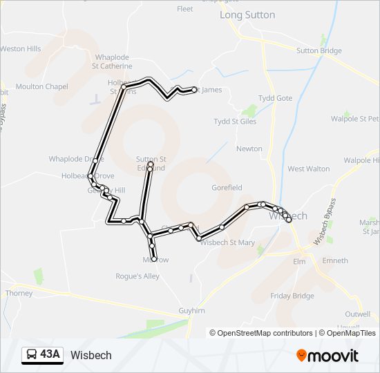 43a Route: Schedules, Stops & Maps - Wisbech (Updated)