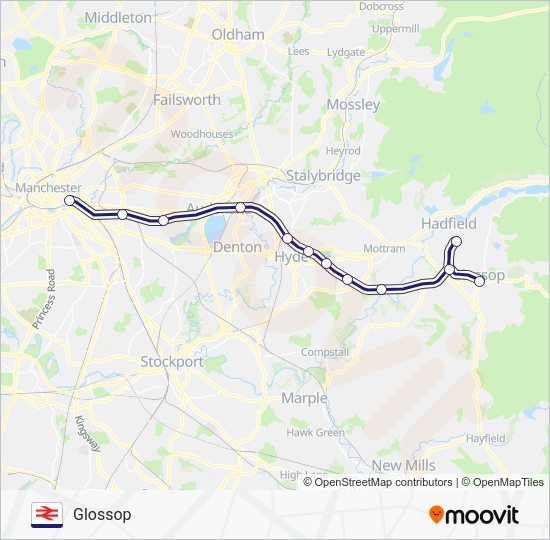 NORTHERN Route: Schedules, Stops & Maps - Glossop (Updated)