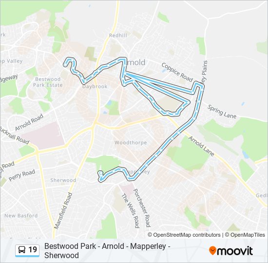 19 Route: Schedules, Stops & Maps - Mapperley (Updated)