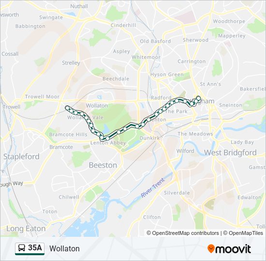 35a Route: Schedules, Stops & Maps - Wollaton (Updated)