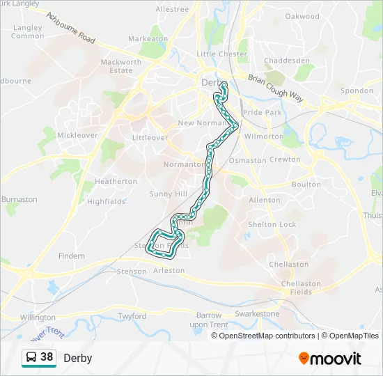 38 Route: Schedules, Stops & Maps - Derby (Updated)