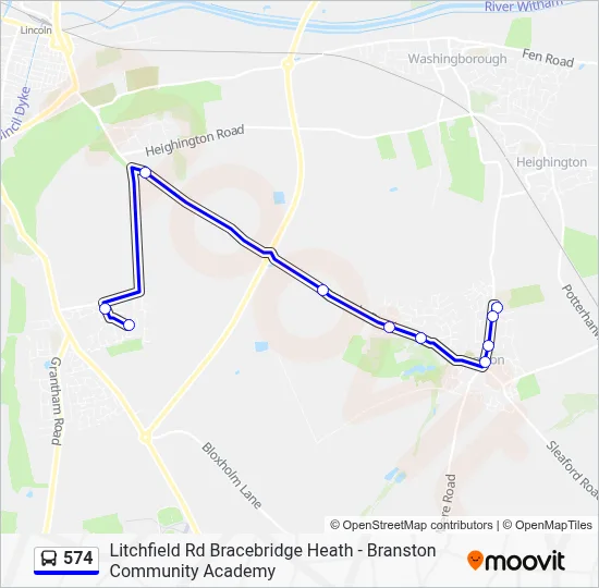 574 Route: Schedules, Stops & Maps - Branston (Updated)