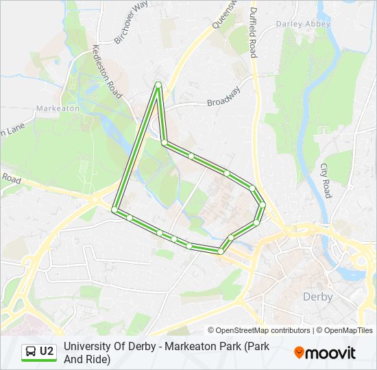 u2 Route: Schedules, Stops & Maps - Allestree (Updated)