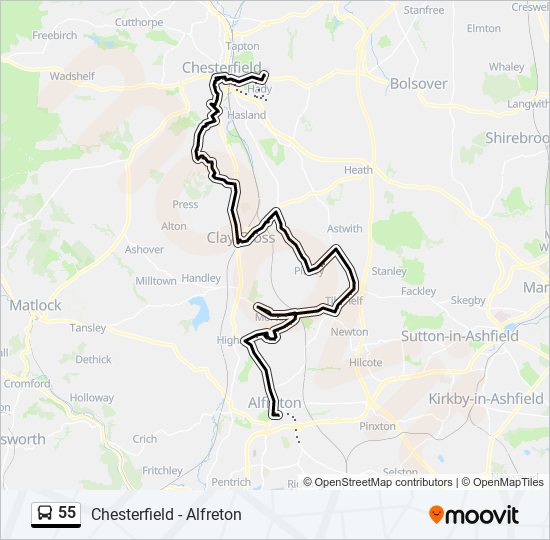 55 Route: Schedules, Stops & Maps - Calow (Updated)