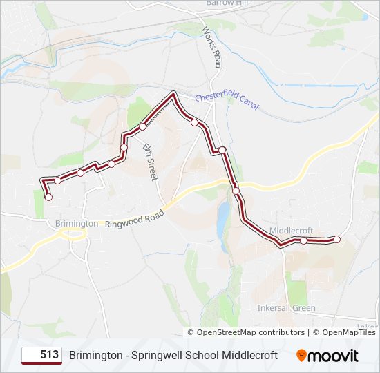 513 Route: Schedules, Stops & Maps - Brimington (Updated)