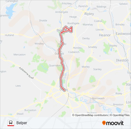 6nsixes Route: Schedules, Stops & Maps - Belper (Updated)