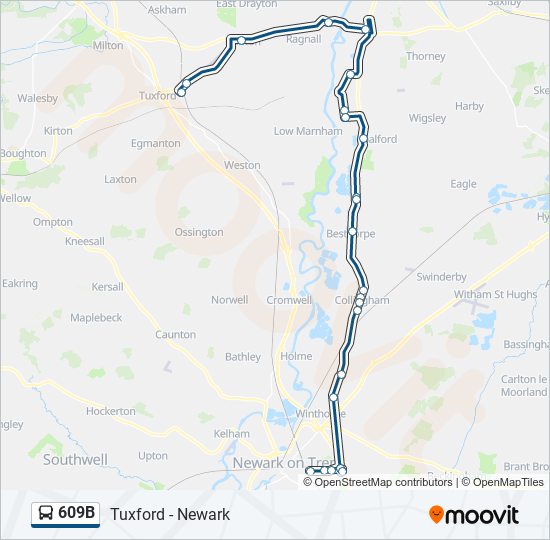 609b Route: Schedules, Stops & Maps - Tuxford (Updated)