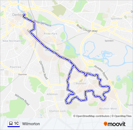 1c Route: Schedules, Stops & Maps - Wilmorton (Updated)