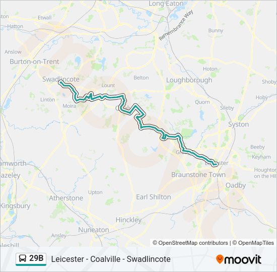 29B Route: Schedules, Stops & Maps - Swadlincote (Updated)