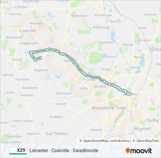 x29 Route: Schedules, Stops & Maps - Leicester (Updated)