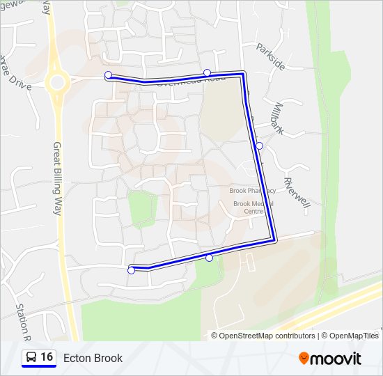 16 Route: Schedules, Stops & Maps - Ecton Brook (Updated)