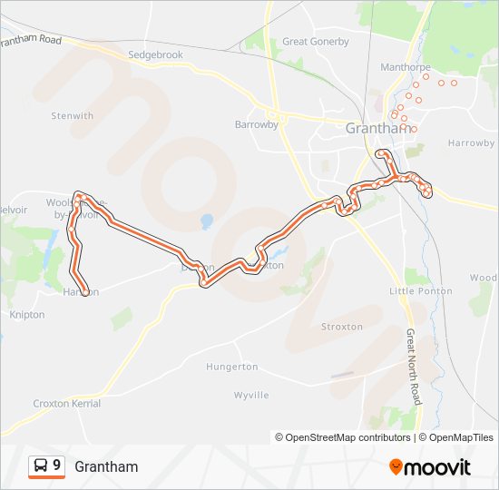9 Route: Schedules, Stops & Maps - Grantham (Updated)
