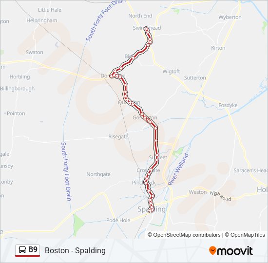b9 Route: Schedules, Stops & Maps - Swineshead (Updated)