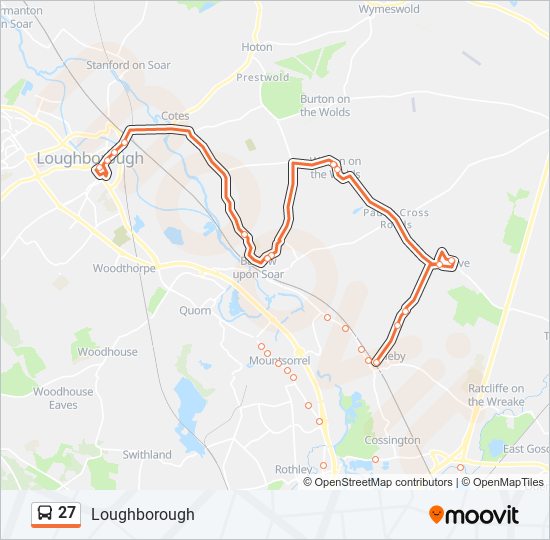 27 Route: Schedules, Stops & Maps - Loughborough (Updated)