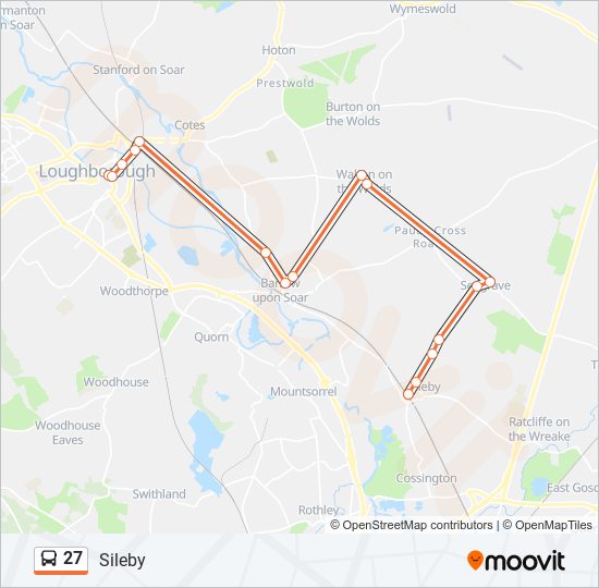 27 Route: Schedules, Stops & Maps - Sileby (Updated)