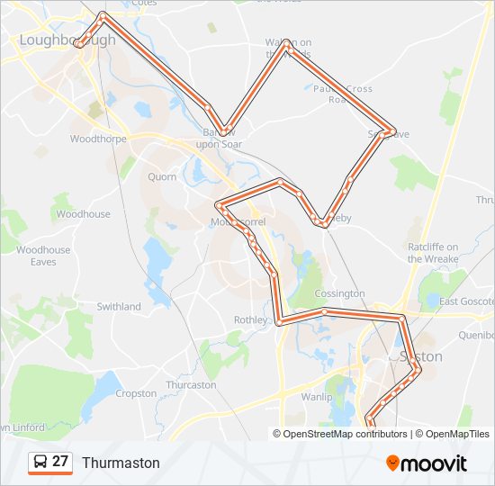 27 Route: Schedules, Stops & Maps - Thurmaston (Updated)