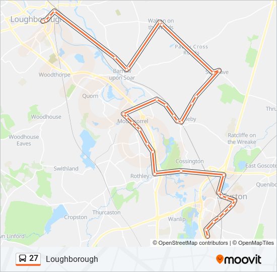 27 Route: Schedules, Stops & Maps - Loughborough (Updated)