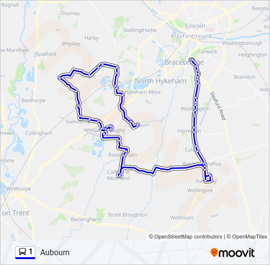 1 Route: Schedules, Stops & Maps - Aubourn (Updated)