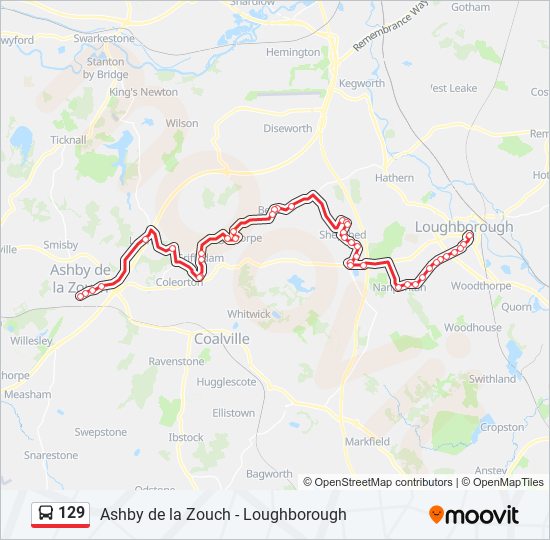129 Route: Schedules, Stops & Maps - Loughborough (Updated)
