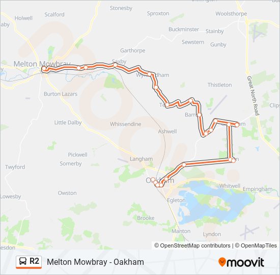 r2 Route: Schedules, Stops & Maps - Oakham (Updated)
