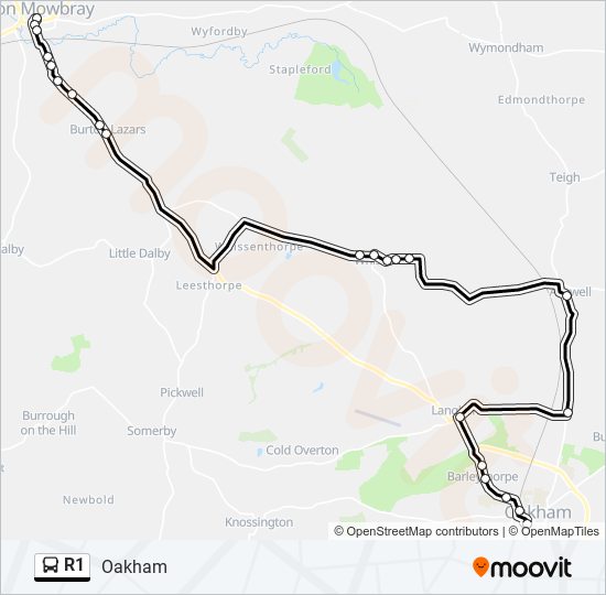 r1 Route: Schedules, Stops & Maps - Oakham (Updated)