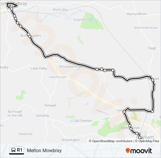r1 Route: Schedules, Stops & Maps - Melton Mowbray (Updated)