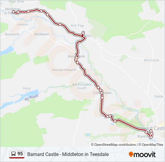95 Route: Schedules, Stops & Maps - Barnard Castle (Updated)