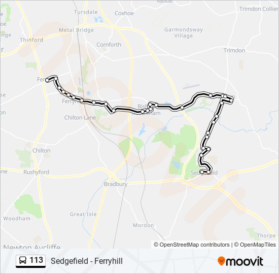 113 Route: Schedules, Stops & Maps - Sedgefield (Updated)