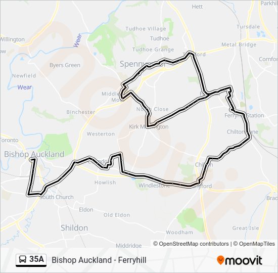 35A Route: Schedules, Stops & Maps - Ferryhill (Updated)