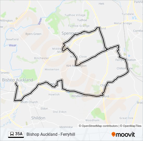 35a Route Schedules Stops Maps Bishop Auckland Updated 35a-route-schedules-stops-maps-bishop-auckland-updated