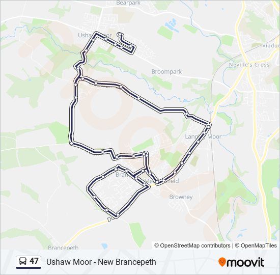 47 Route: Schedules, Stops & Maps - New Brancepeth (Updated)