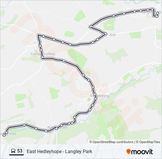 53 Route: Schedules, Stops & Maps - East Hedleyhope (Updated)