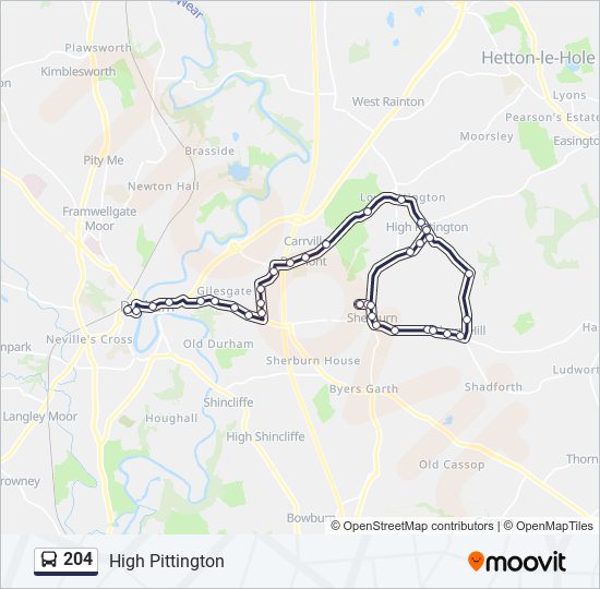 204 Route: Schedules, Stops & Maps - High Pittington (Updated)