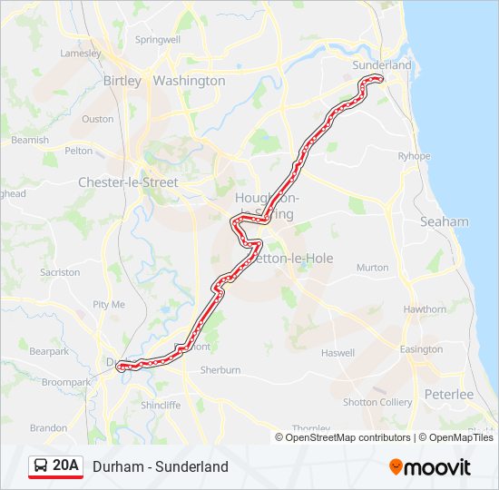 20a Route: Schedules, Stops & Maps - Sunderland (Updated)