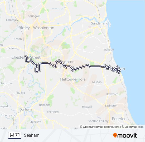 71 Route: Schedules, Stops & Maps - Seaham (Updated)