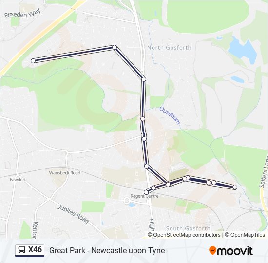 x46 Route: Schedules, Stops & Maps - Gosforth (Updated)