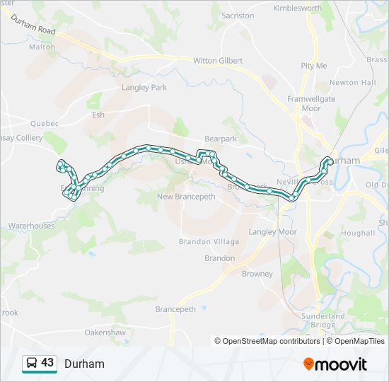 43 Route: Schedules, Stops & Maps - Durham (Updated)