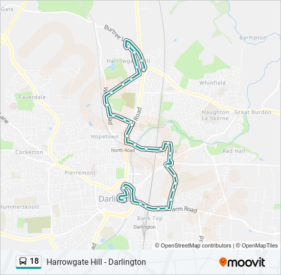 18 Route: Schedules, Stops & Maps - Darlington (Updated)