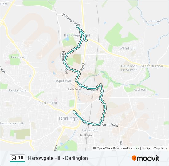 18 Route: Schedules, Stops & Maps - Darlington (Updated)
