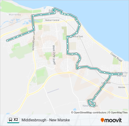 x2 Route: Schedules, Stops & Maps - Dormanstown (Updated)
