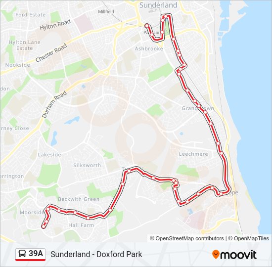 39A Route: Schedules, Stops & Maps - Doxford Park (Updated)