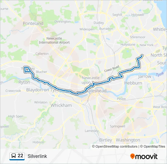 22 Route: Schedules, Stops & Maps - Silverlink (Updated)