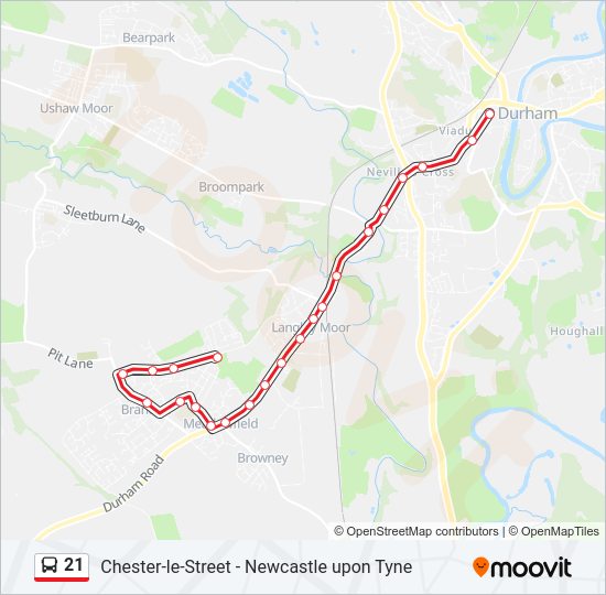 21 Route: Schedules, Stops & Maps - Durham (Updated)