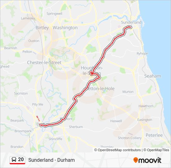 20 Route: Schedules, Stops & Maps - Durham (Updated)
