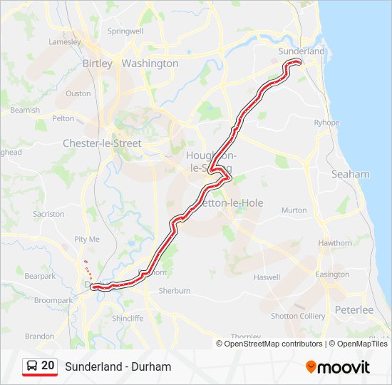 20 Route: Schedules, Stops & Maps - Sunderland (Updated)