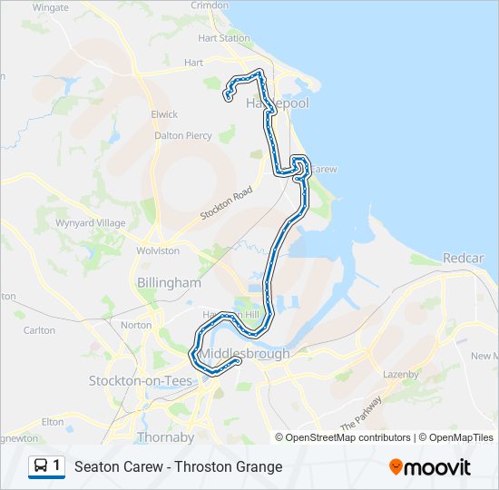 1 Route: Schedules, Stops & Maps - Middlesbrough (Updated)