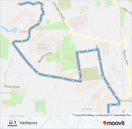 3 Route: Schedules, Stops & Maps - Hartlepool (Updated)