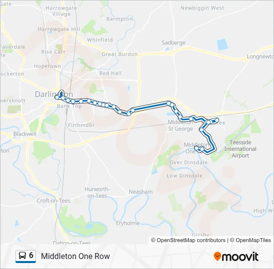 6 Route: Schedules, Stops & Maps - Middleton One Row (Updated)