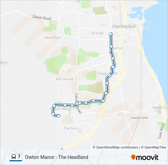 7 Route: Schedules, Stops & Maps - Hartlepool (Updated)