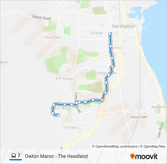 7 Route: Schedules, Stops & Maps - Hartlepool (Updated)